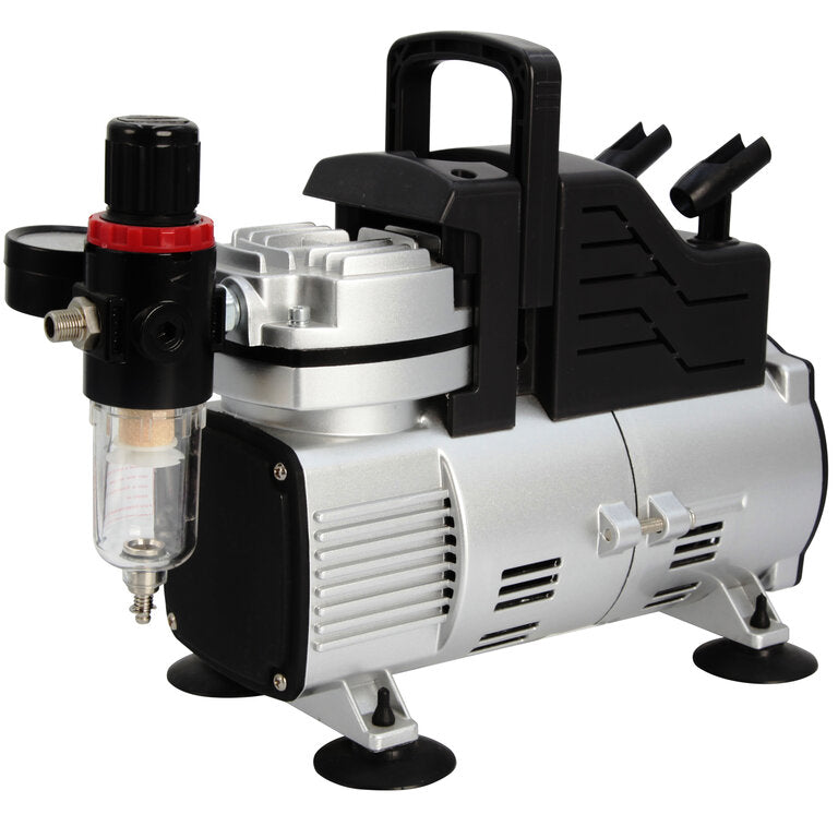 Airgoo Premium Aibrush Compressor AG-326 with Twin Cooling Fans and Ai ...