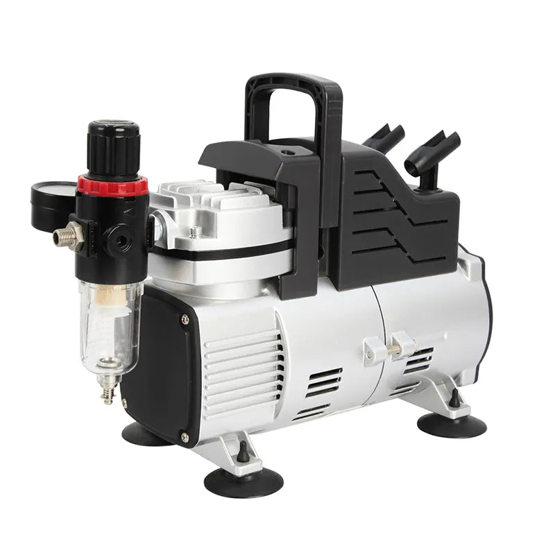 Airgoo Premium Aibrush Compressor AG-326 with Twin Cooling Fans and Ai ...