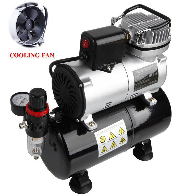 Timbertech ABPST08K airbrush compressor complete set with upgraded coo ...
