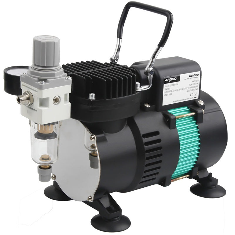 Airgoo Premium Aibrush Compressor AG-326 with Twin Cooling Fans and Ai ...