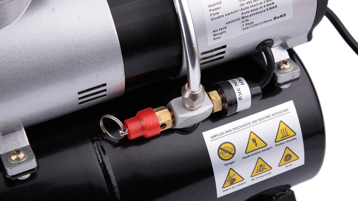 Fengda Double-Piston Airbrush mini compressor with Air tank AS-196 ...